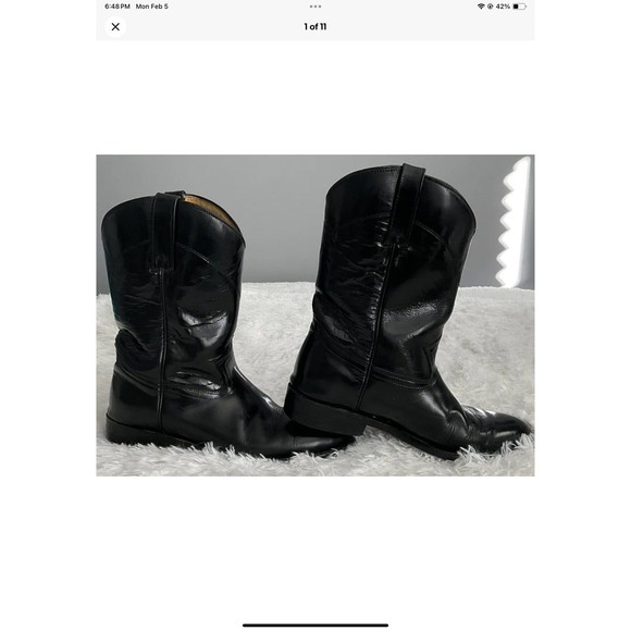 Rebelde | Shoes | Rebelde Mens Us Sz 95 Leather Boots Black Cowboy ...